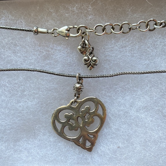 Brighton | Jewelry | Brighton Silver Scroll Heart Necklace With Heart ...
